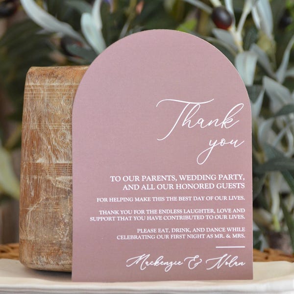 Reception Thank You - Etsy
