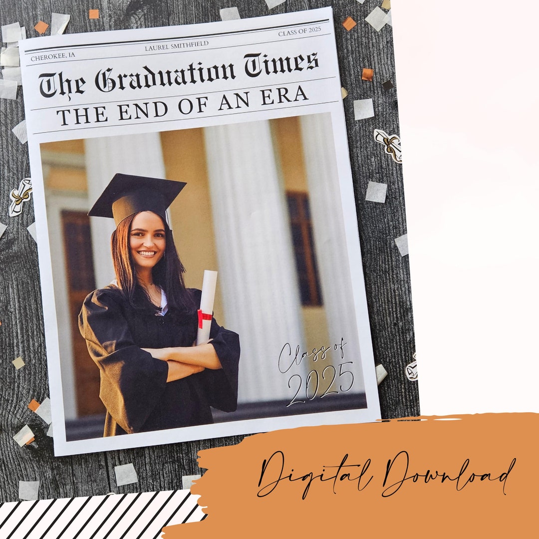Editable Canva Graduation Newspaper Template – DIY Printable Senior ...