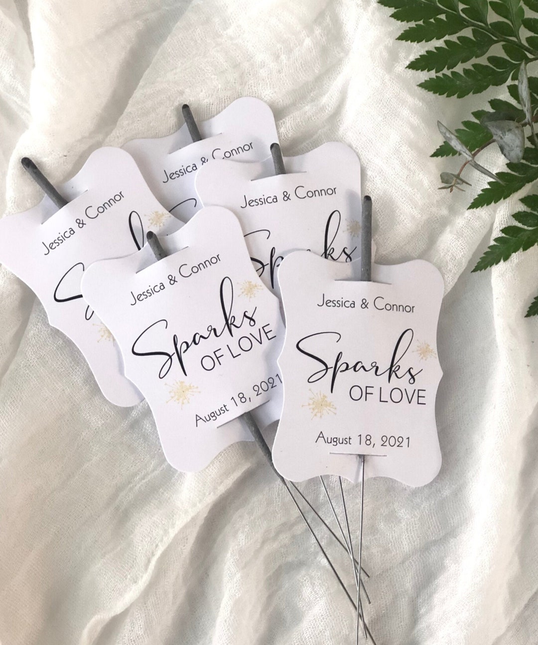 Wedding Sparkler Tag, Custom Sparkler Tags, Sparks of Love, Sparkler ...