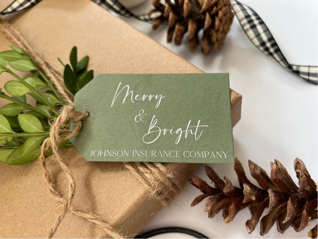 Personalized Christmas Gift Tags, Sage Green Christmas Tags, Wine Gift ...