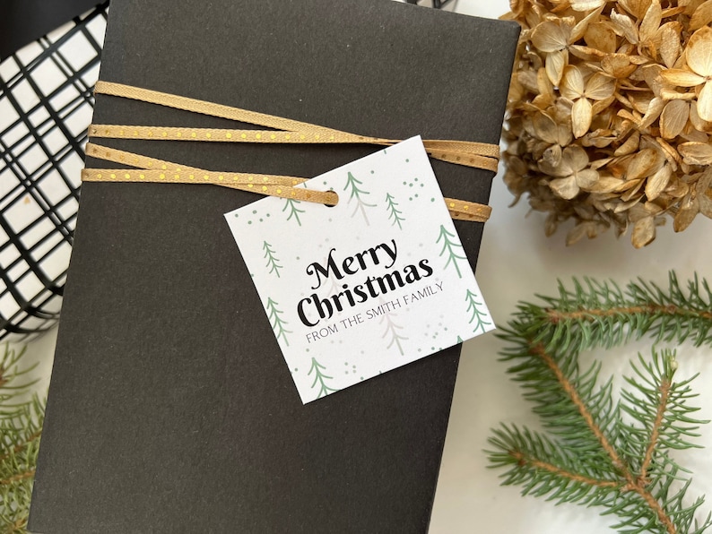 Modern Christmas Tree Tags Personalized Tags Gift Tags for - Etsy