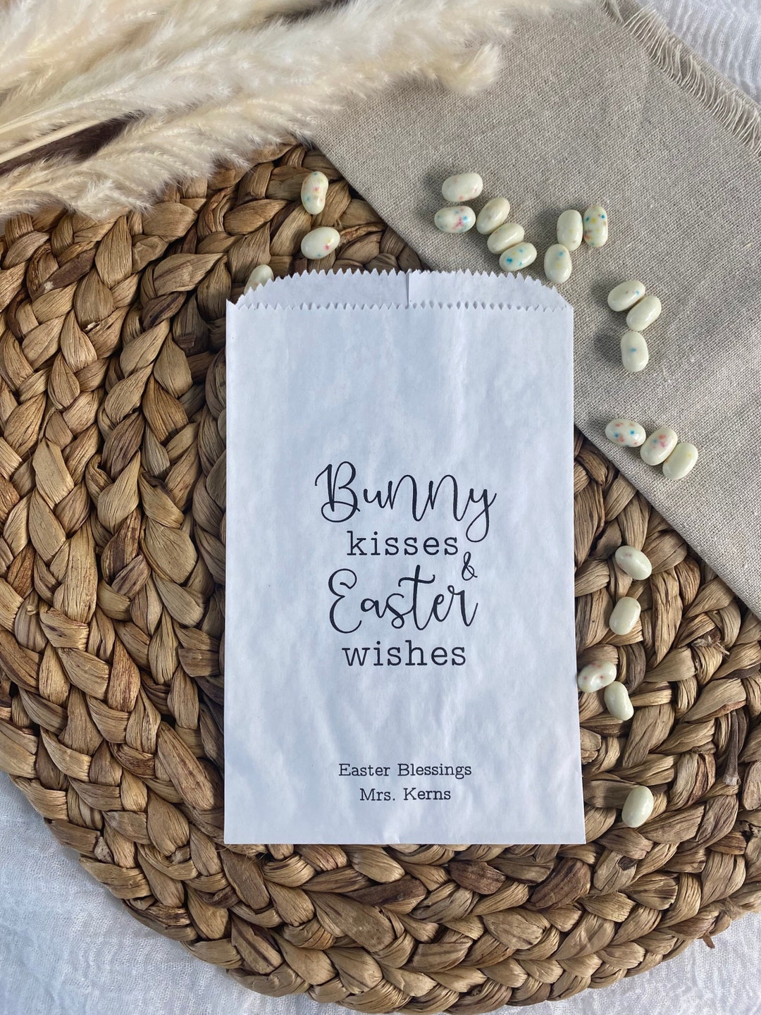 Bunny Kisses Easter Cookie Bag Easter Kisses Favor Easter Candy Bags ...