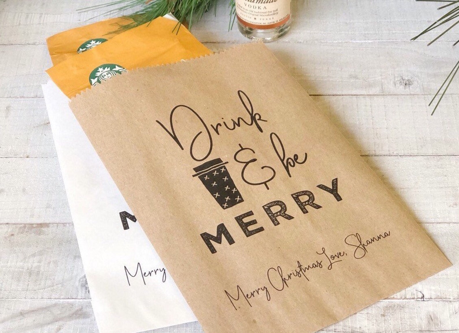 Christmas Party Gift Bags Christmas Favor Bags Drink and - Etsy