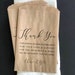 Wedding Thank You Note Thank You Favor Bag Elegant Wedding - Etsy
