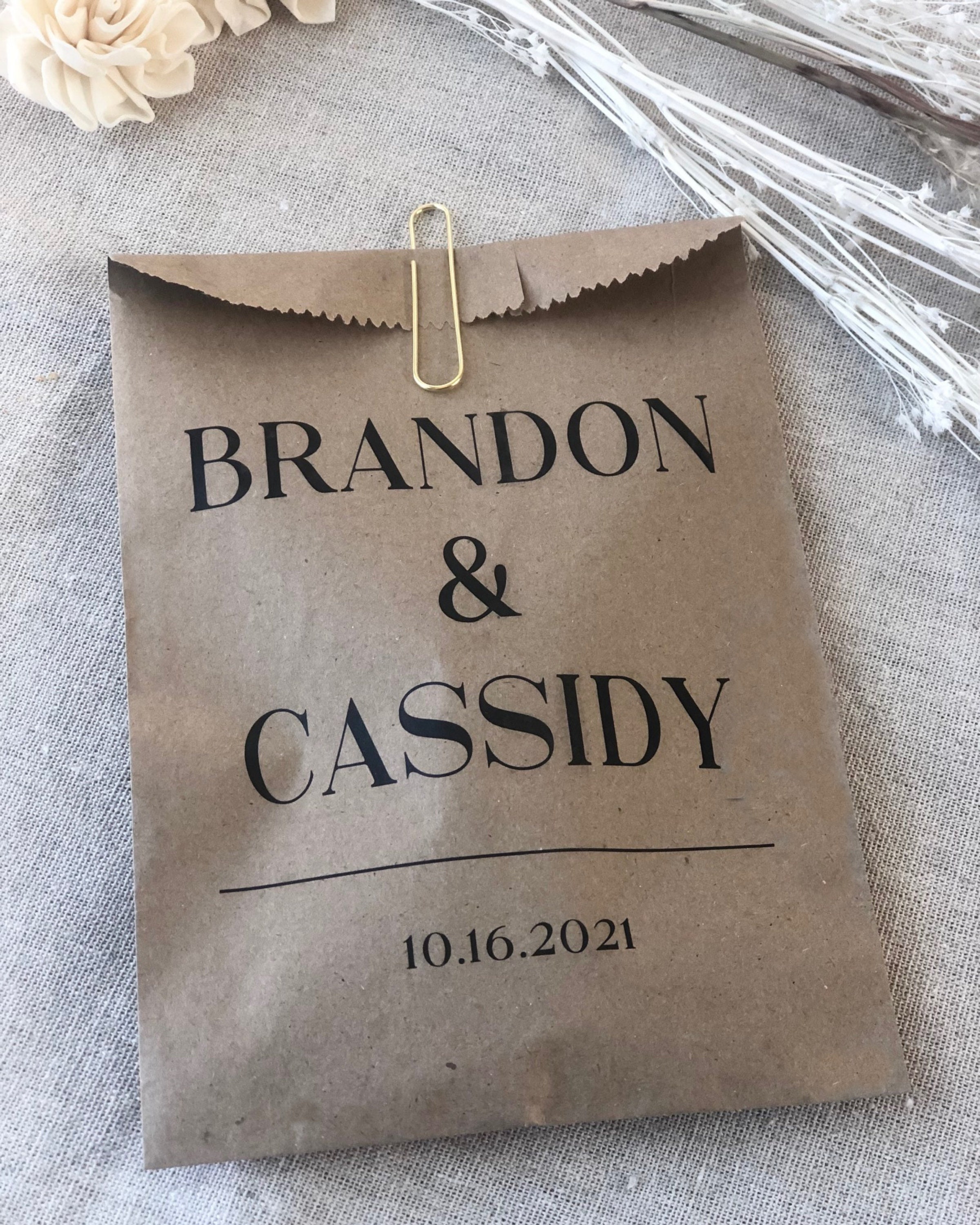 Simplistic Wedding Favors Modern Name Favor Bag Custom Treat | Etsy