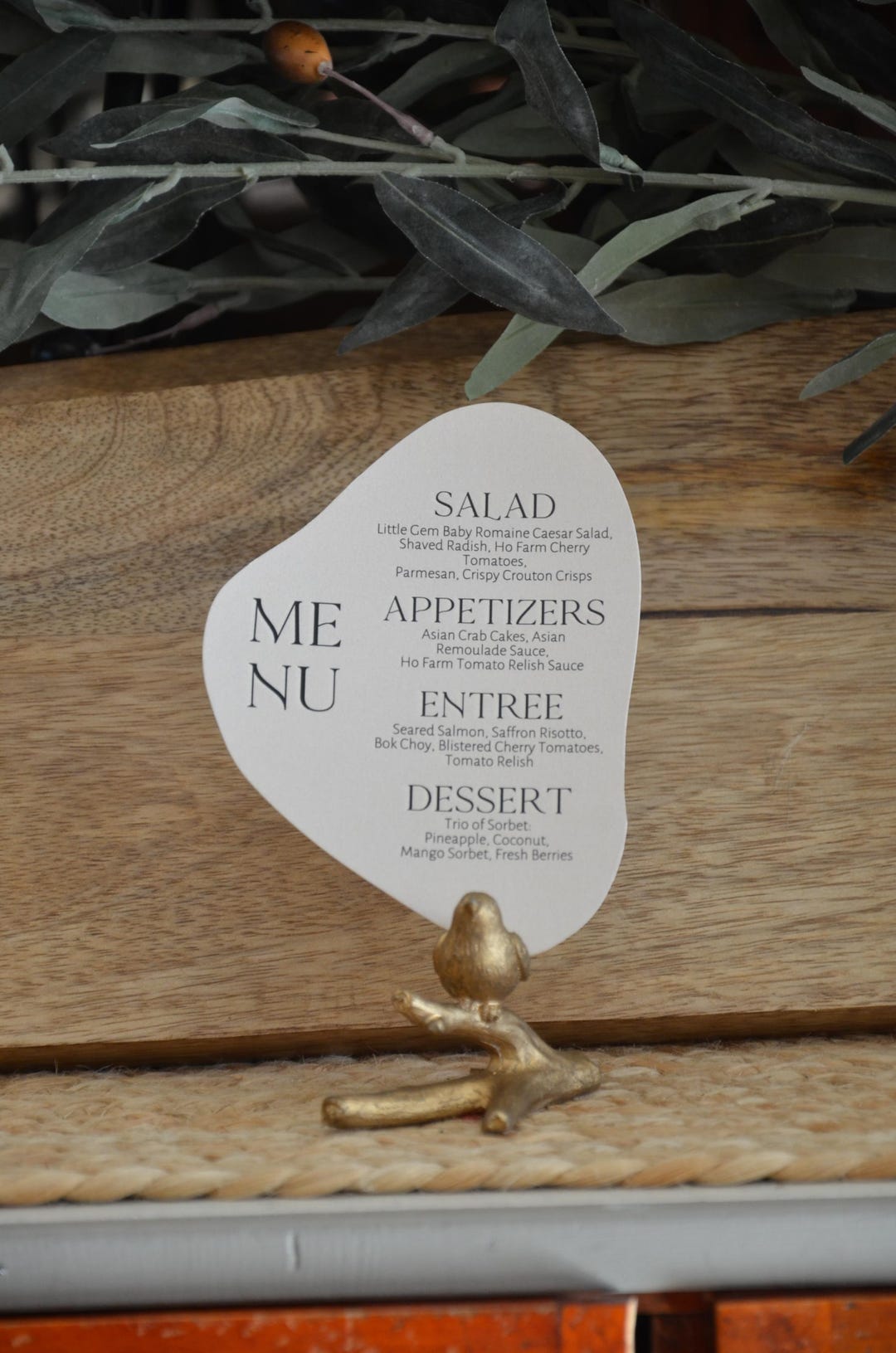 Unique Wedding Menus - Modern Vintage Printed Menus - Abstract Pebble ...