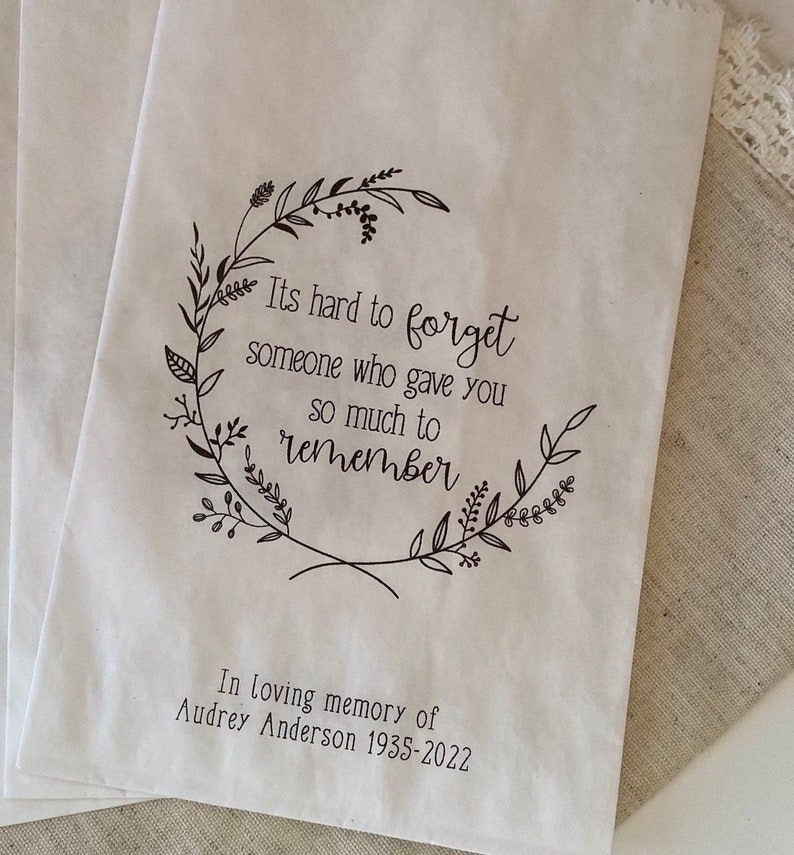 Memorial Favor Bags: Celebration of Life, Funeral Favors - Etsy