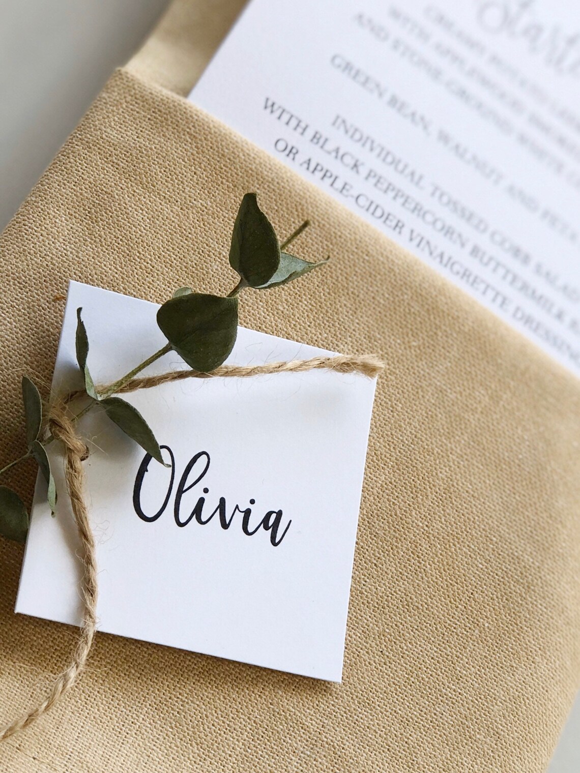 Printed Place Cards Modern Calligraphy Minimal Winter | Etsy