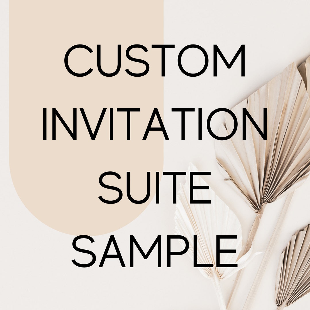 Invitation Single Sample Suite, Fully Custom, 1 Printed Sample Suite by ...