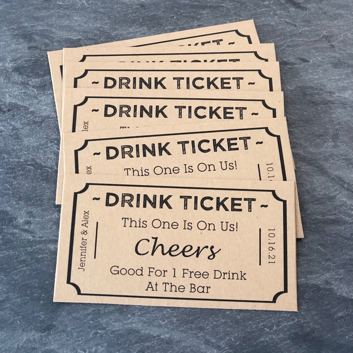 Personalized Wedding Drink Tickets: Rustic Mr & Mrs Design, Set of 8 ...