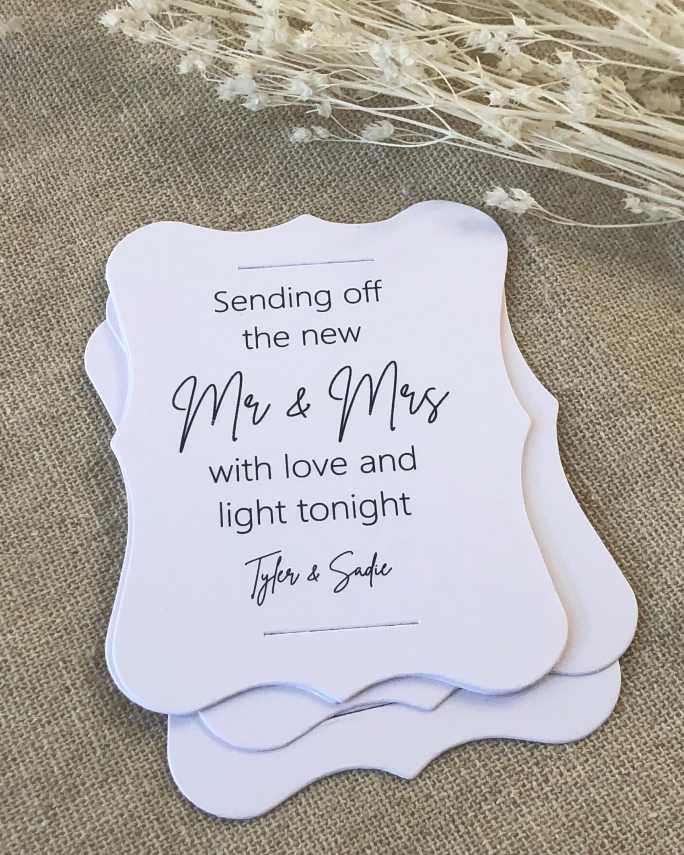 Wedding Sparkler Tag Custom Sparkler Tags Love & Light - Etsy UK