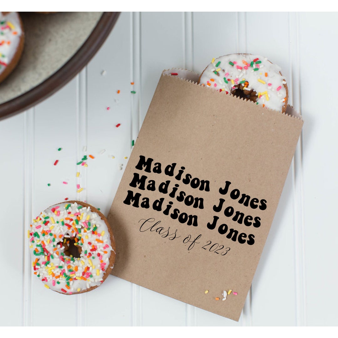 Graduation Favor Bags, Retro Take Home Bag, Donut Bag, Graduation ...