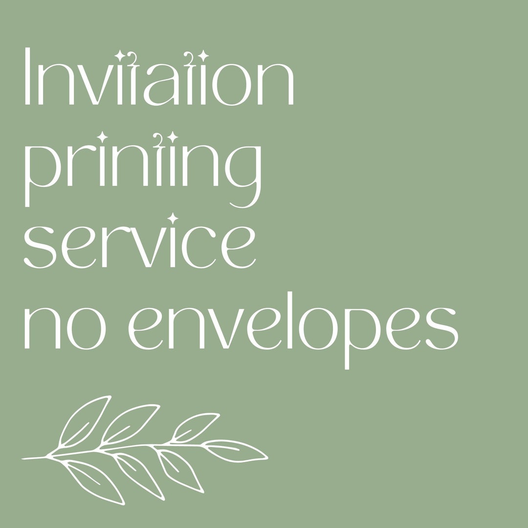 Invitation Printing Service- NO Envelopes-printing Only, Free Shipping ...