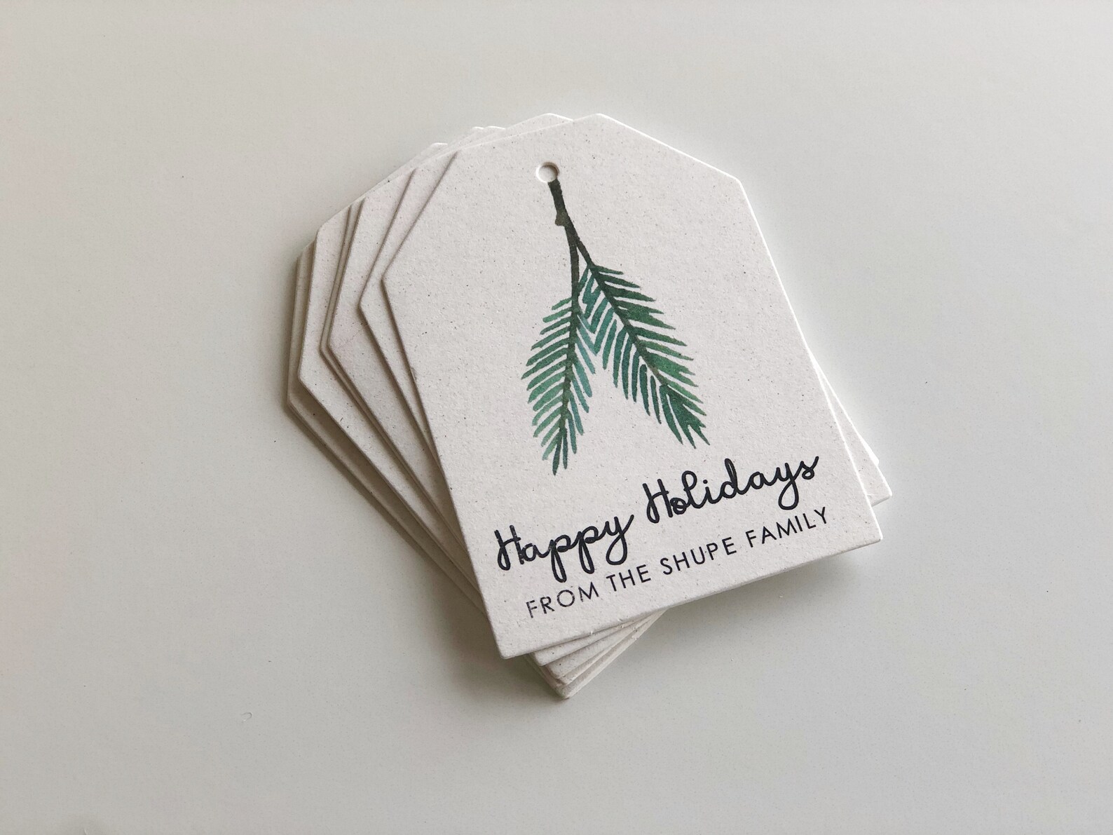 Personalized Greenery Holiday Gift Tags | Simple Farmhouse Set - Etsy