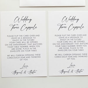 Time Capsule Cards Plus Table Numbered Envelopes, Wedding Time Capsule ...