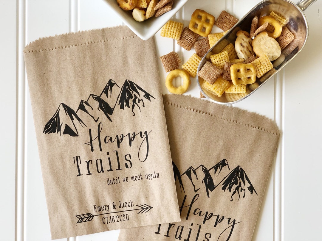 Happy Trails Bag Wedding Favor Bags Happy Trails Trail Mix - Etsy