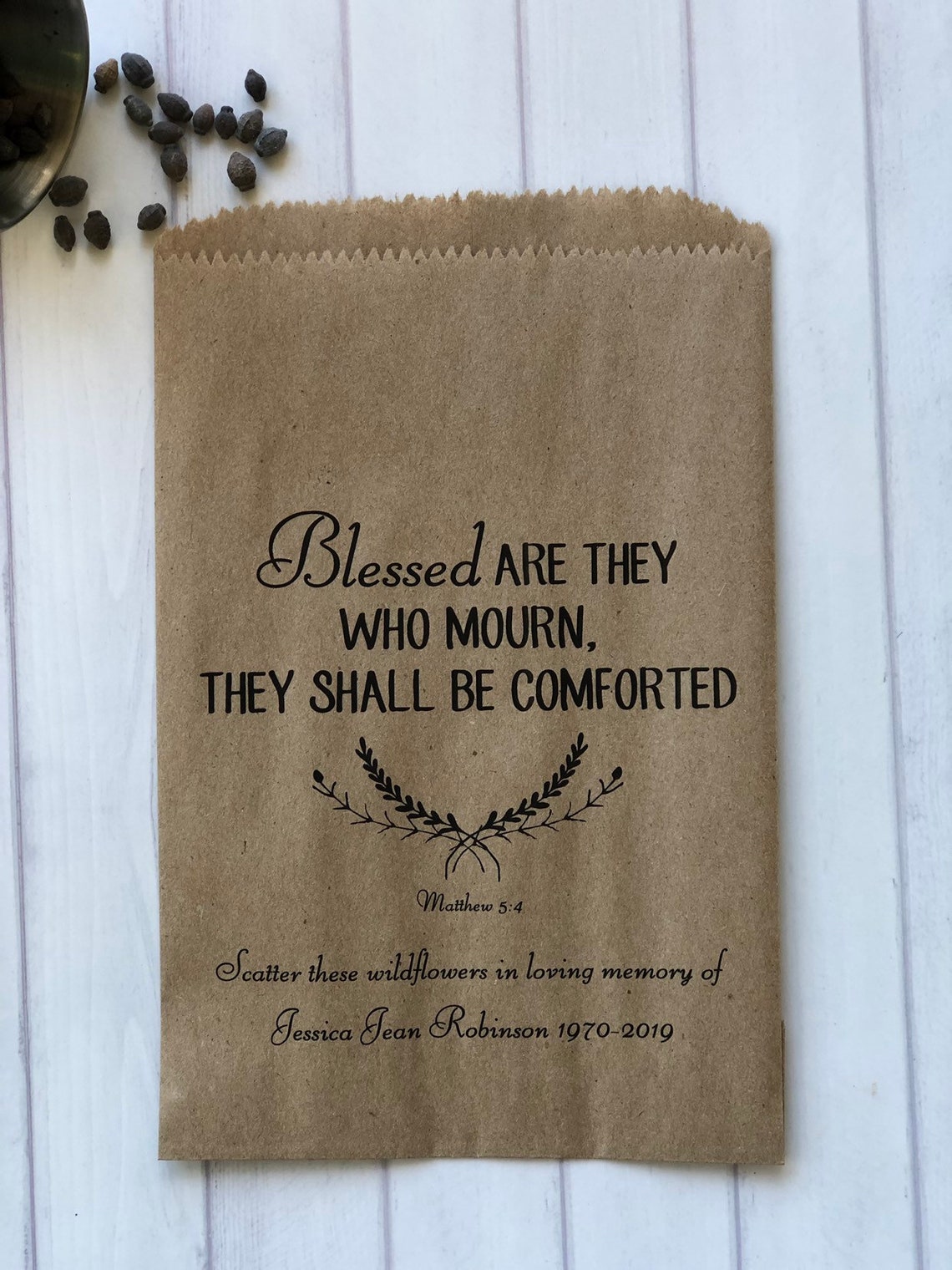 Bird Seed Packet Favor Bags (unfilled) - Christian Funeral, Memorial ...