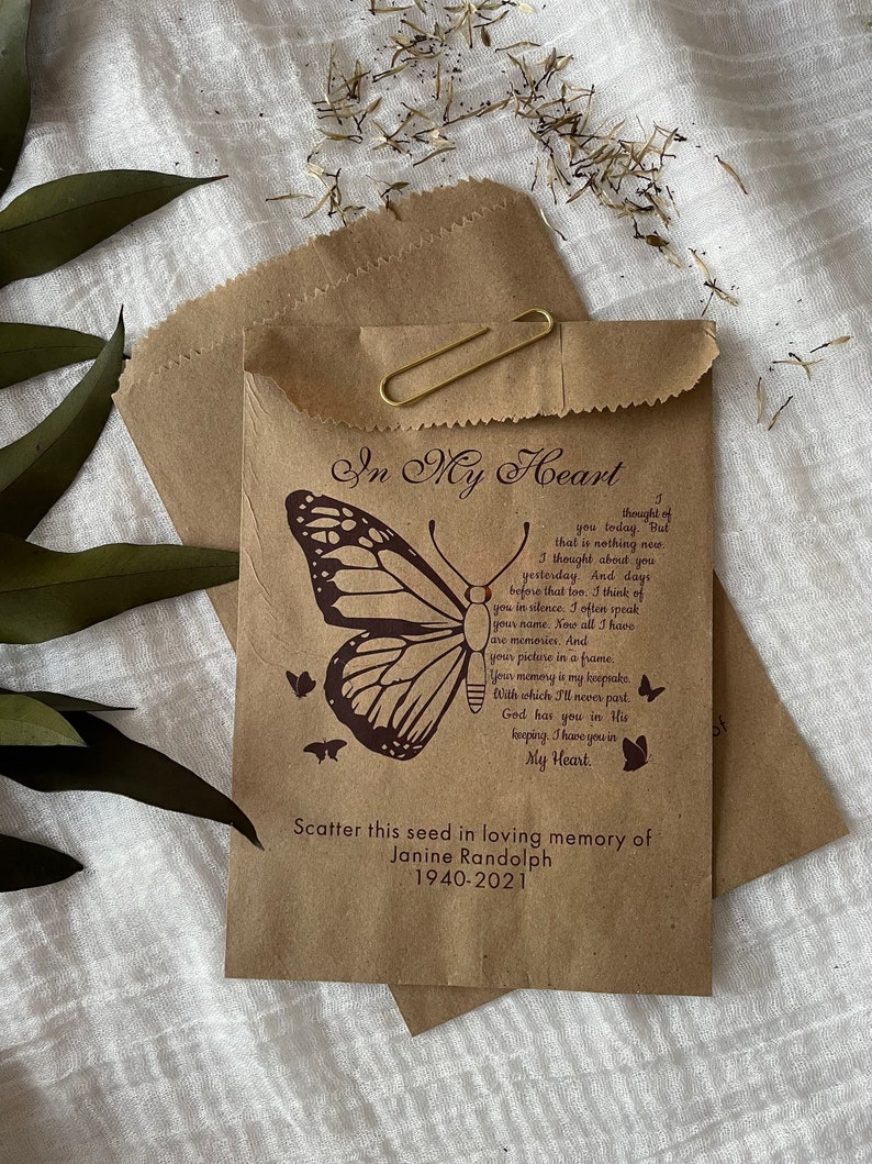 Butterfly Memorial Favor Bags: Custom Funeral Remembrance Keepsake - Etsy