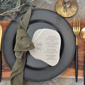 Unique Wedding Menus - Modern Vintage Printed Menus - Abstract Pebble ...