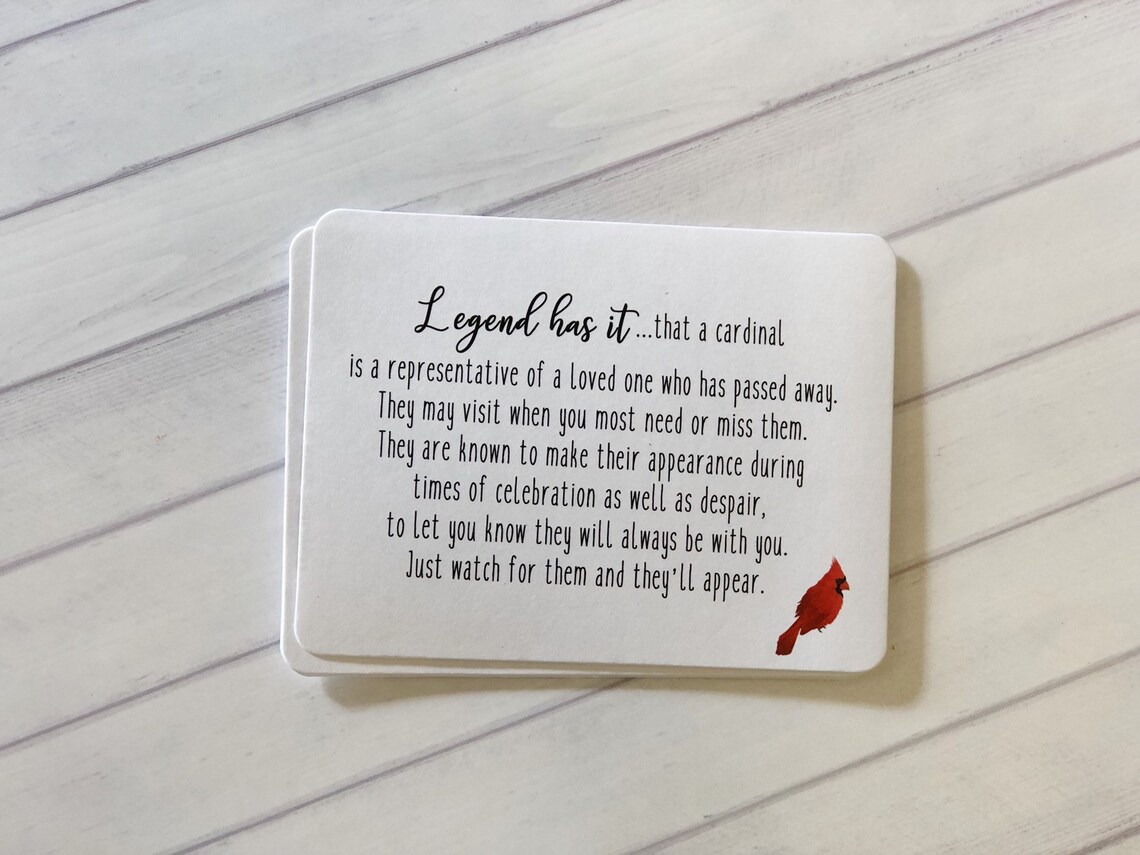 Sympathy Gift Card Loss of Mother Cardinal Keepsake in | Etsy