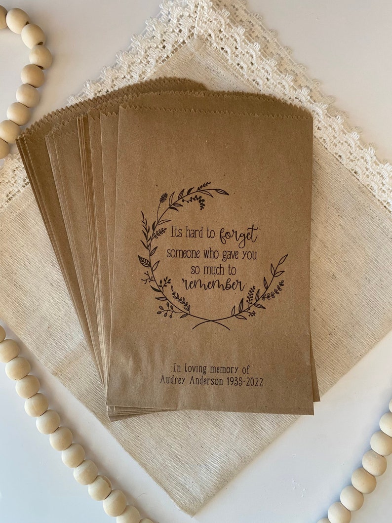 Memorial Favor Bags: Celebration of Life, Funeral Favors - Etsy