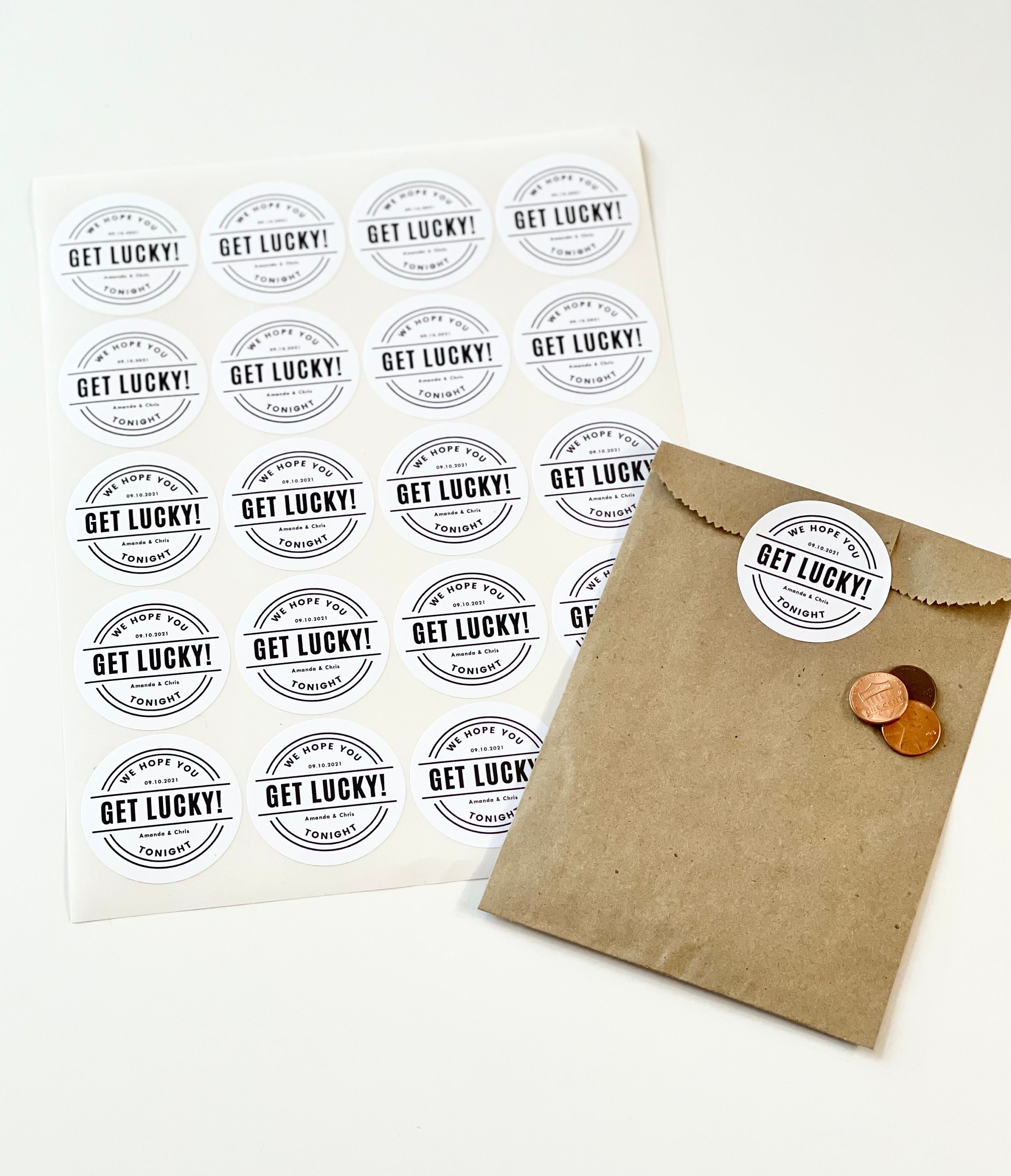 Get Lucky Stickers Lottery Ticket Favor Seal Personalized | Etsy