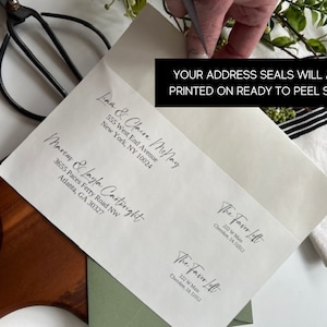 Wrap Around Wedding Address Labels: Calligraphy Envelope Stickers - Set ...