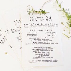 Modern Wedding Program Bags - Confetti or Petal Toss Bag - Greenery ...