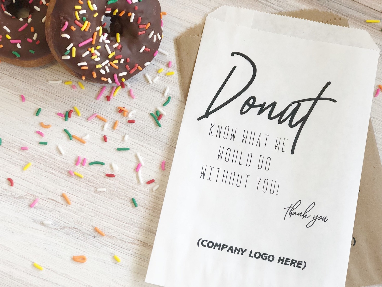 Employee Appreciation Gift idea Branded Treat Bags Donut | Etsy