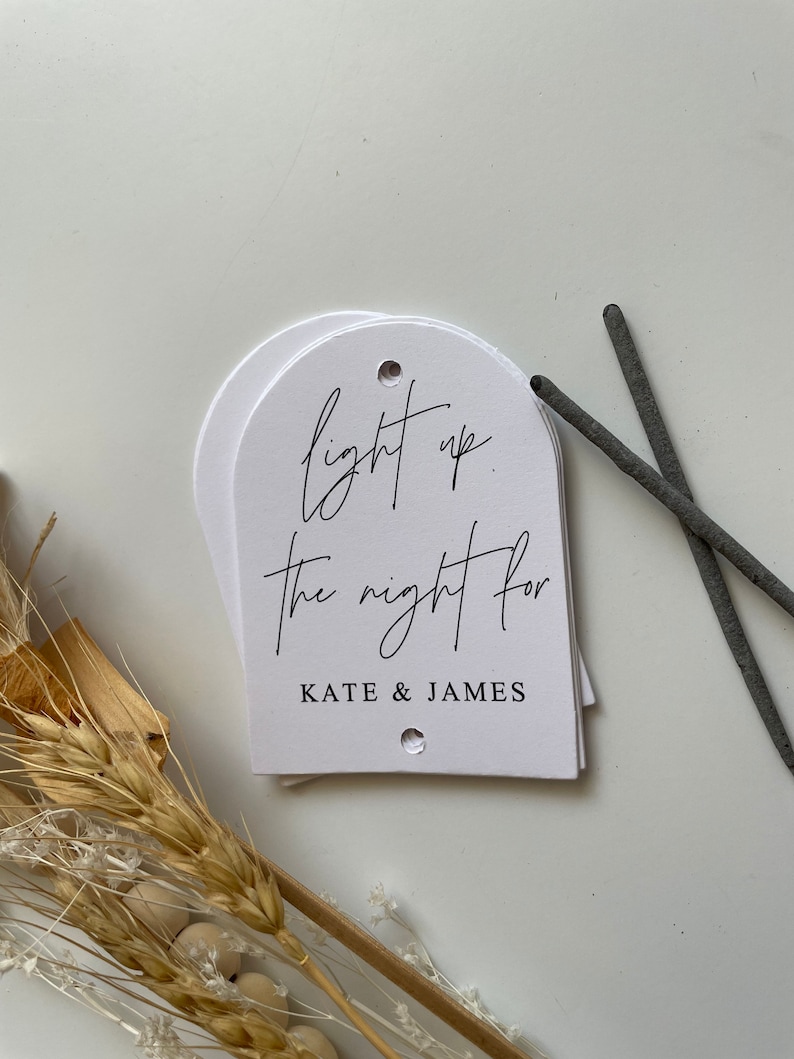 Arch Shape Wedding Sparkler Tags Boho Wedding Tags Sparkler - Etsy