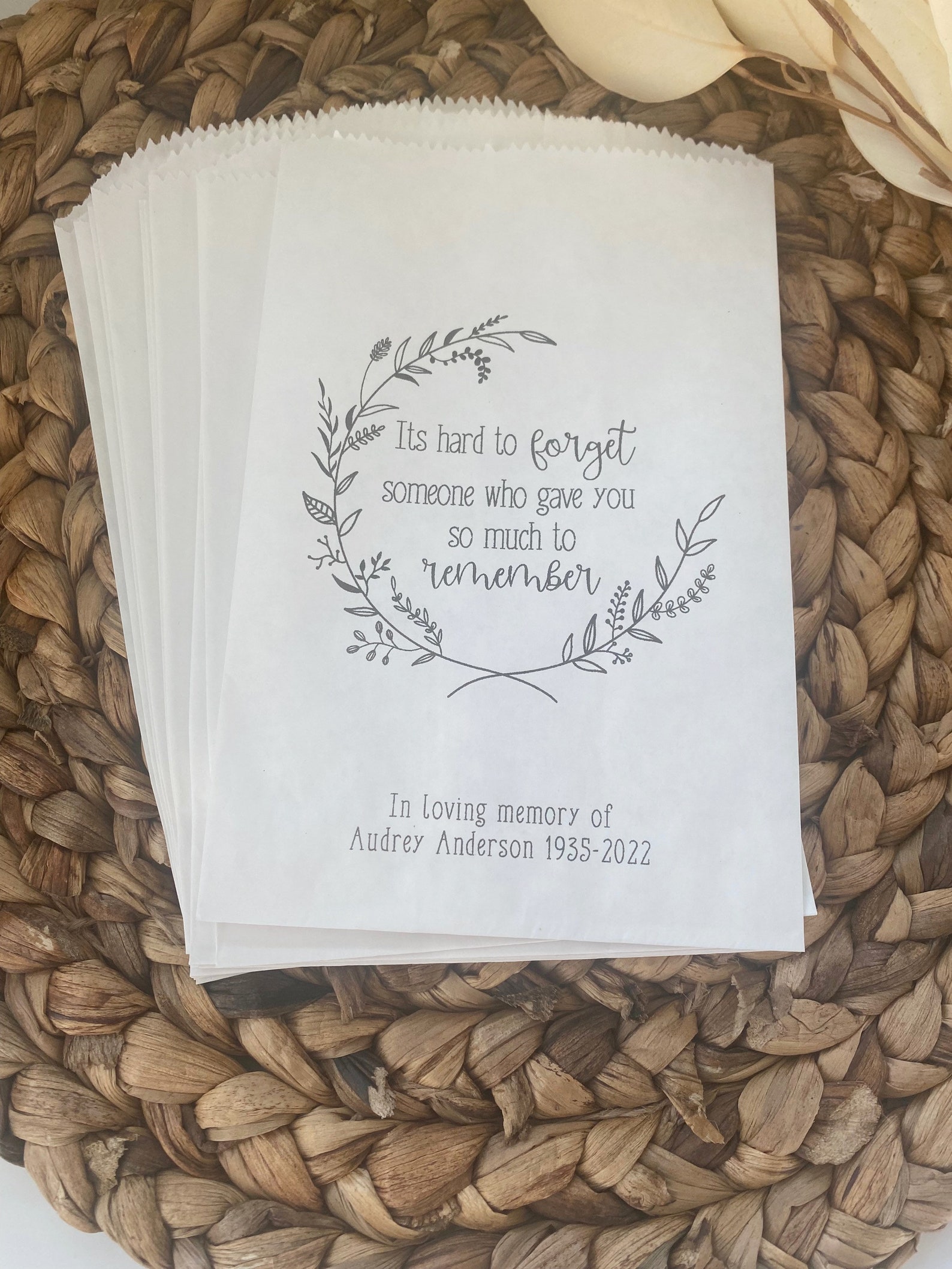 Memorial Favor Bags: Celebration of Life, Funeral Favors - Etsy