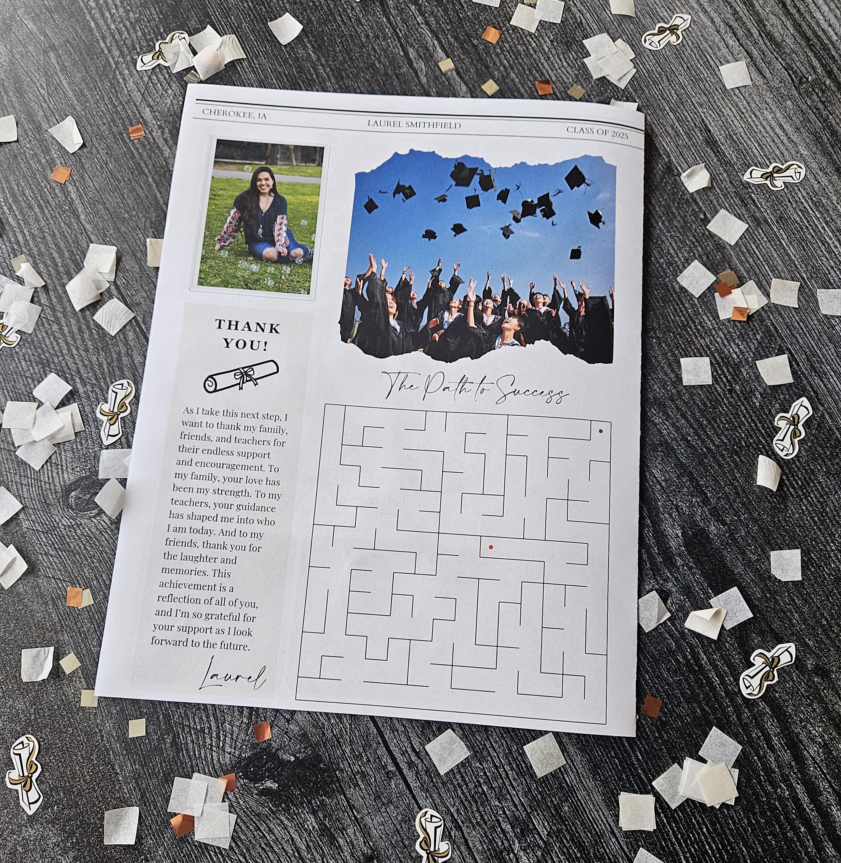 Editable Graduation Newspaper Template: DIY Senior Keepsake (digital ...