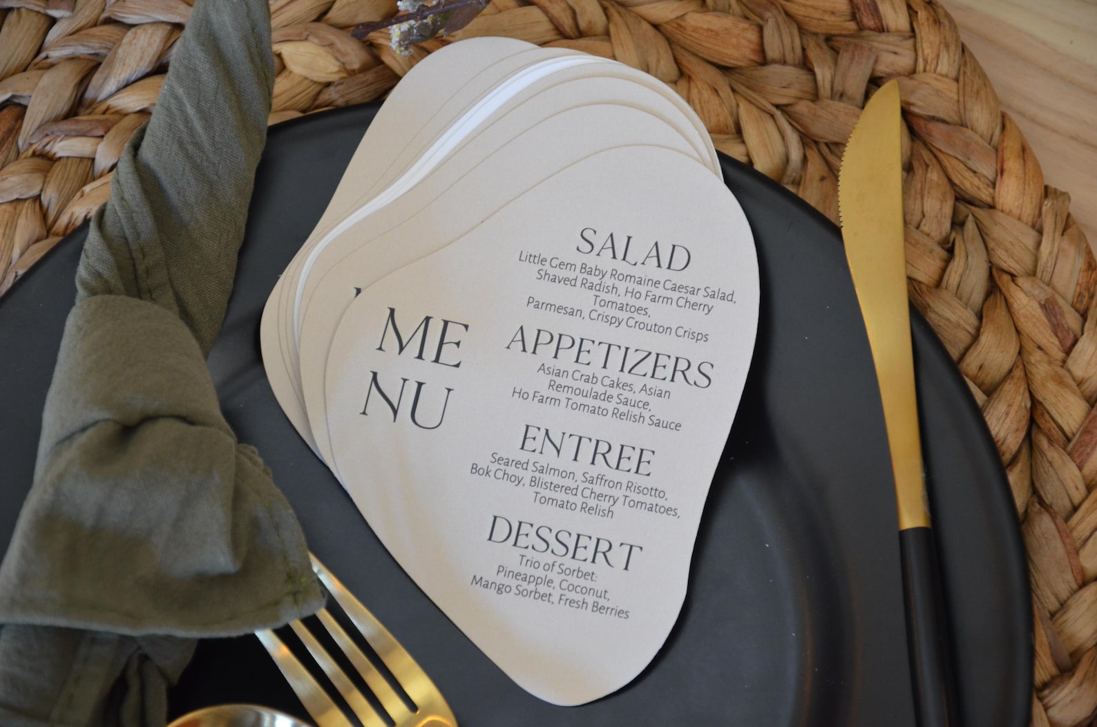 Pebble Wedding Menus: Modern Vintage Abstract Design (set of 12) - Etsy