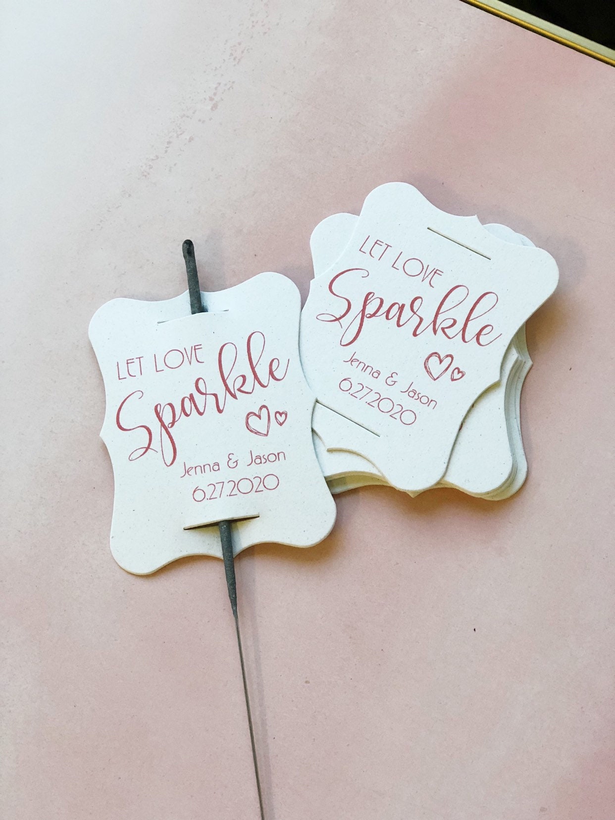 Wedding Sparkler Tags Coral Wedding Tags Sparkler Sleeves | Etsy