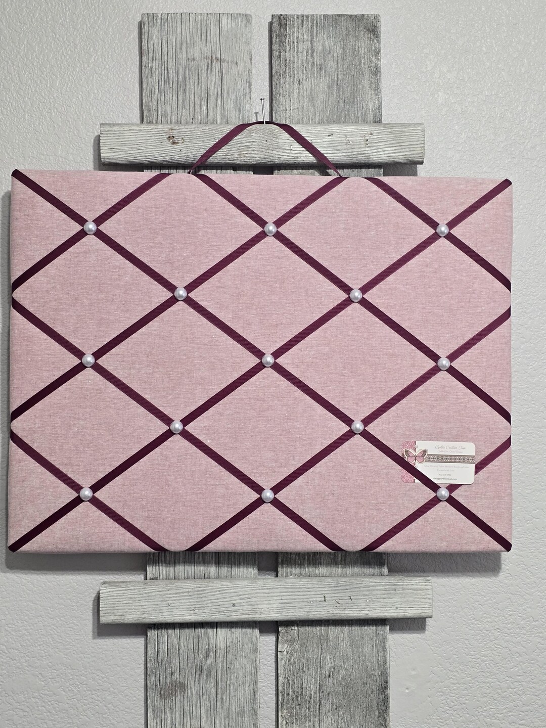 Berry Pink Linen Fabric Memory Board / Vision / Photo Display ...