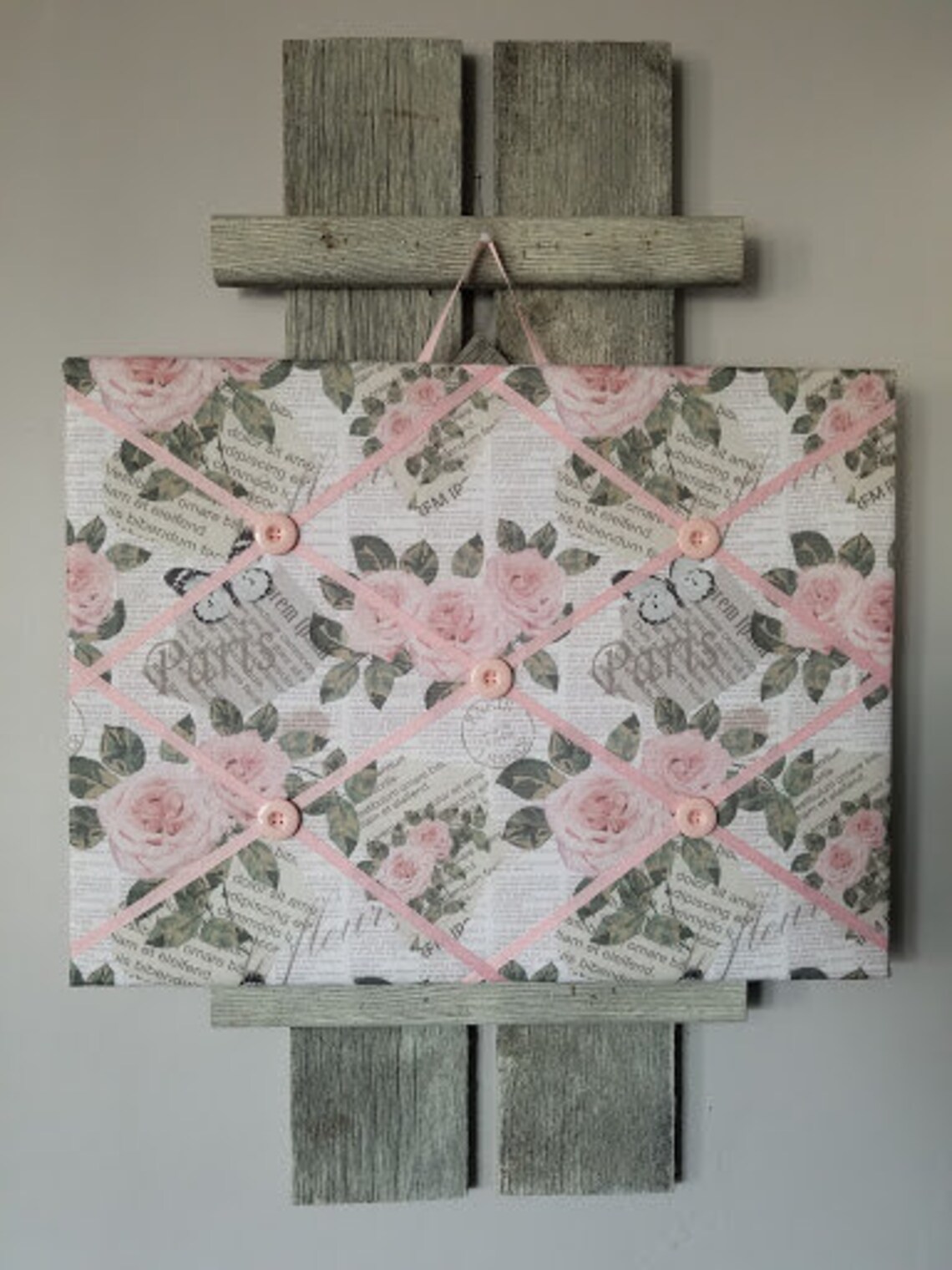 Fabric French Memory Board / Photo Board / Romantic Paris Pink | Etsy