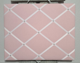 White and Pink Linen Fabric Memo, Photo, Vision Board - Etsy