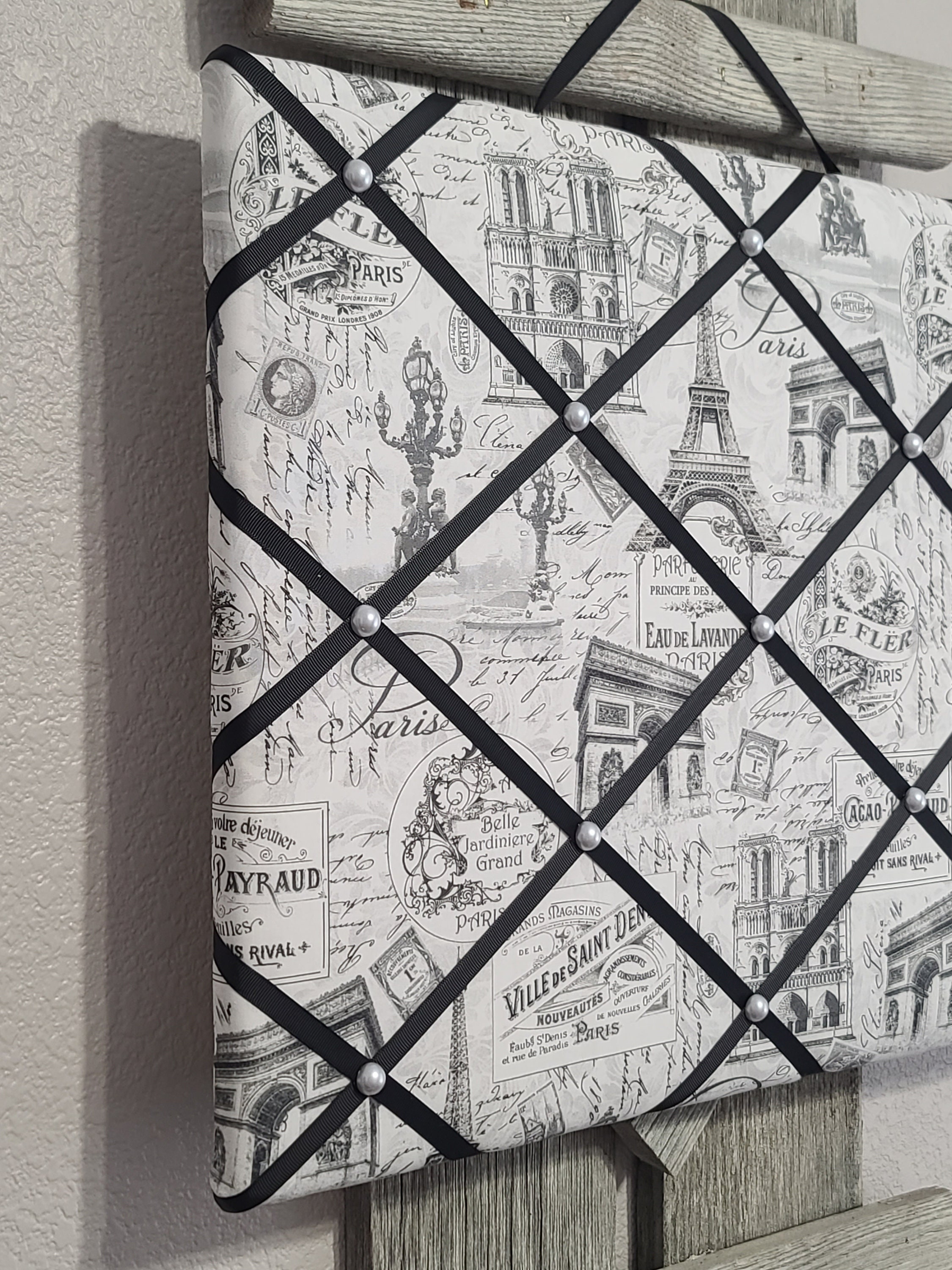 Fabric Memory Board / Photo Board / Chic Paris Memo Board / - Etsy