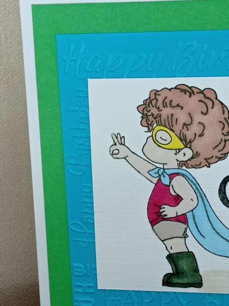 Card happy Birthday Superhero - Etsy