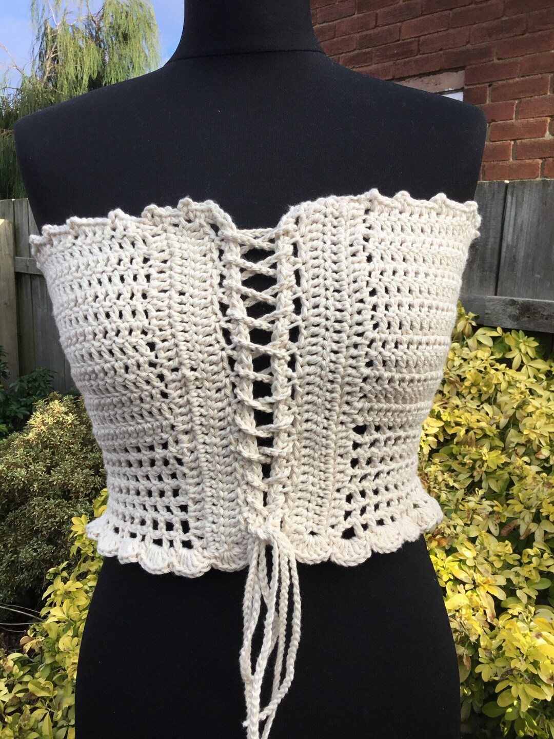 Handmade Crochet Basque Style Tube Top Adjustable Ties Size M - Etsy