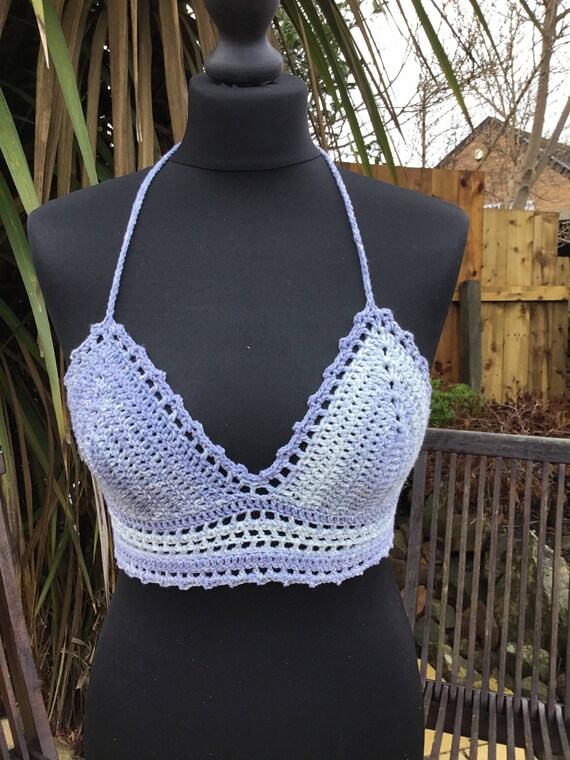 Handmade Crochet Festival Halter Top Bralette | Etsy