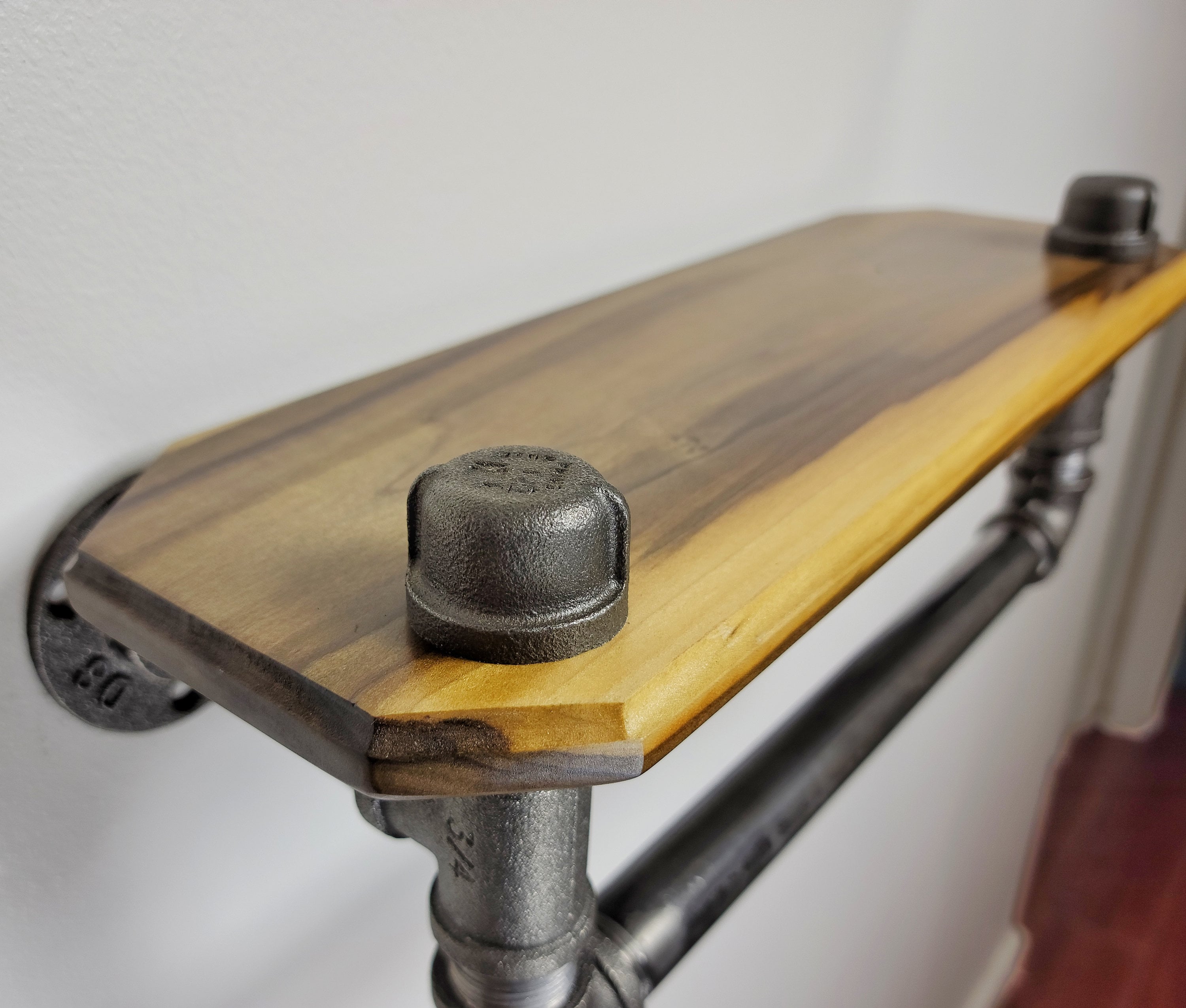 Poplar and Black Iron Pipe Shelves, Rustic Farmhouse, Wall Decor ...