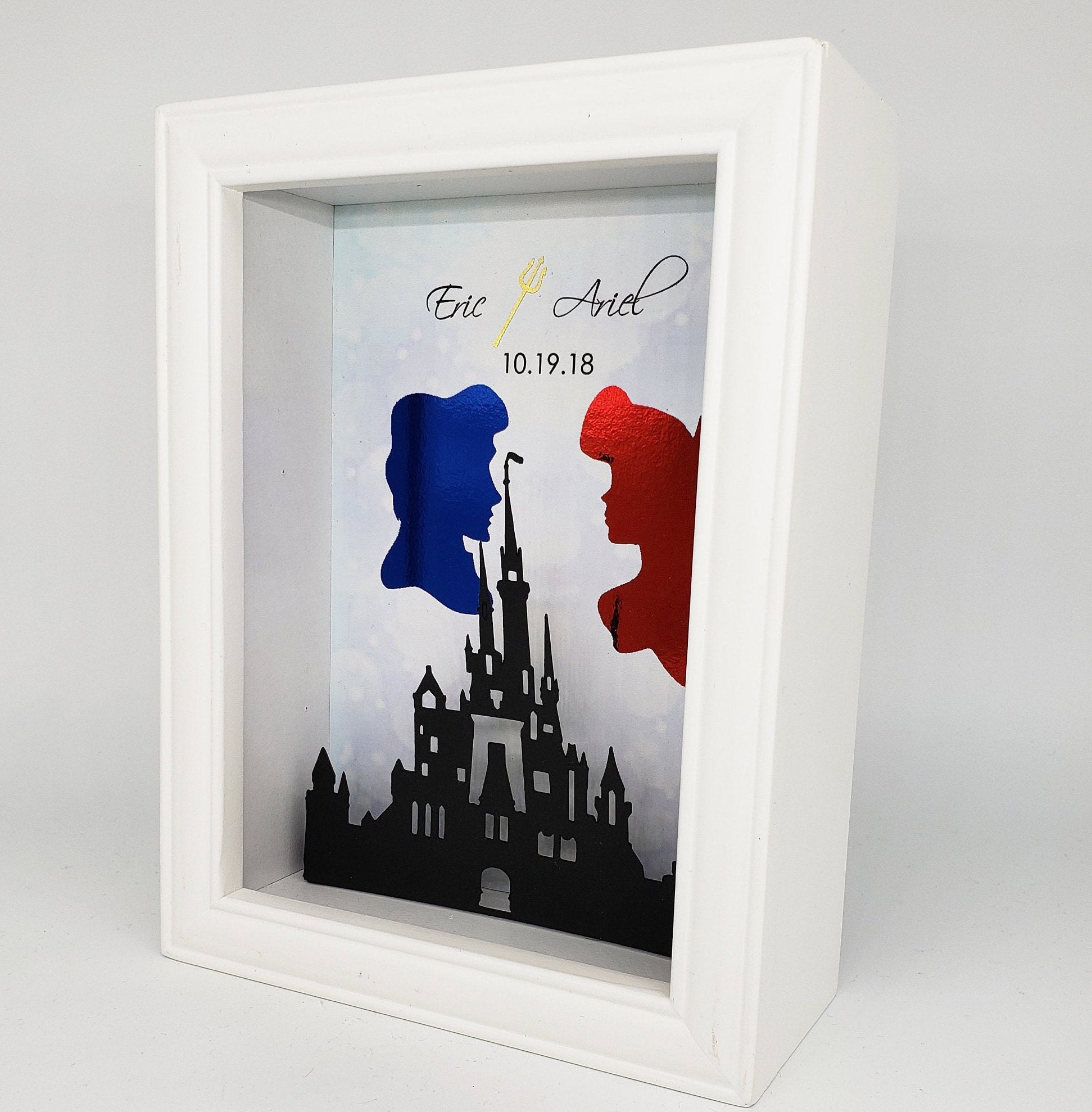 Kitchen & Dining Home & Living Ariel and Eric glass Couple gift Little ...