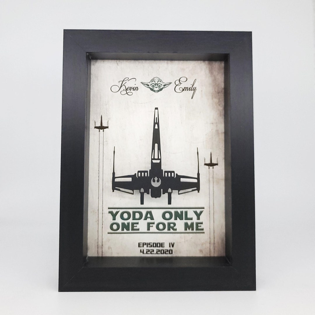 5X7 Star Wars Yoda Shadow Box, Birthday for Wife, 1st, 5th, 10th ...
