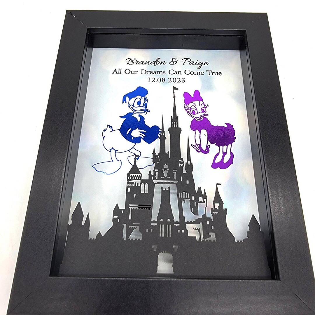 Disney 3D Shadowbox Donald and Daisy Wedding Gift, Husband Anniversary ...
