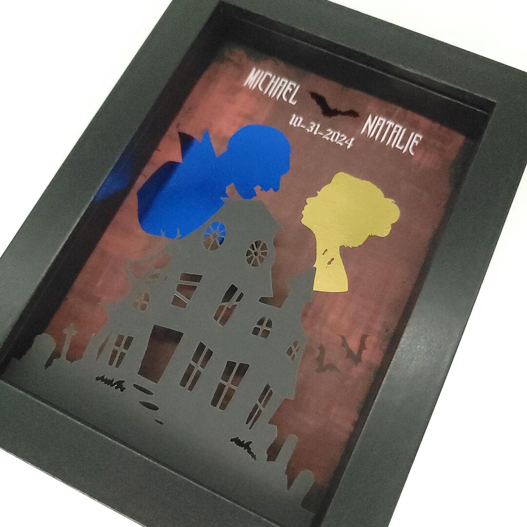 5x7 Vampire Couples Shadow Box Haunted House Gift Halloween Couple ...