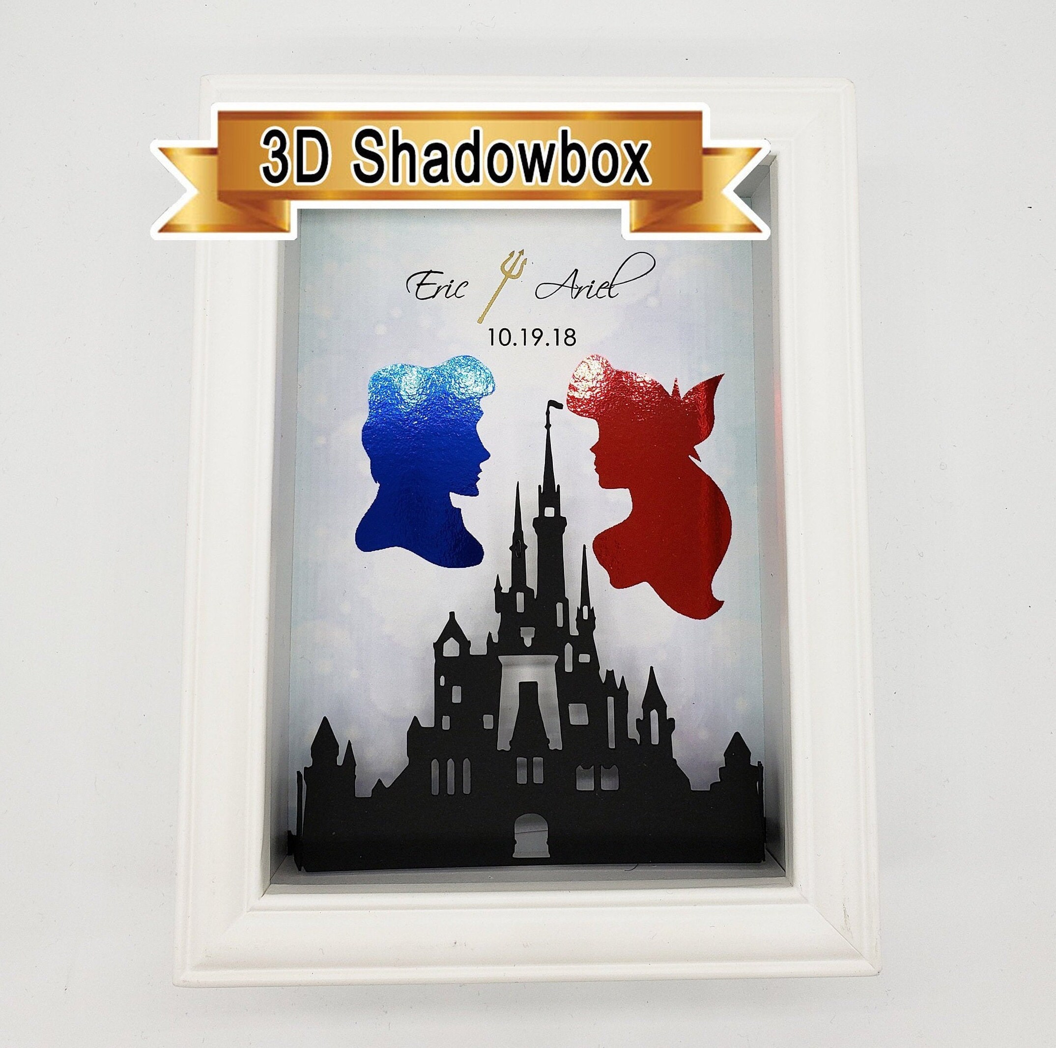 Kitchen & Dining Home & Living Ariel and Eric glass Couple gift Little ...