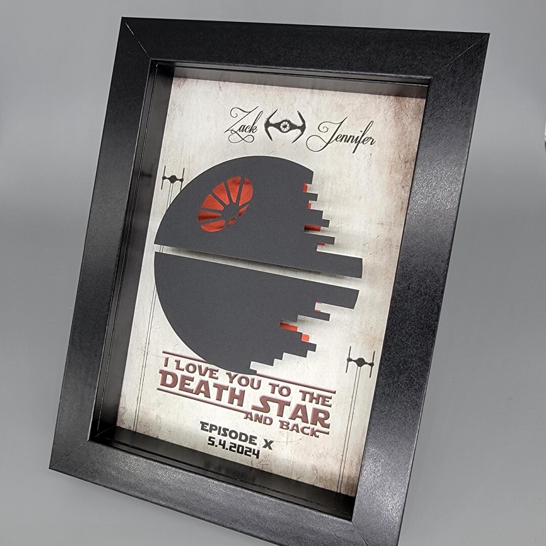Star Wars Death Star 3D Shadowbox | Personalized Nerdy Gift | Husband ...