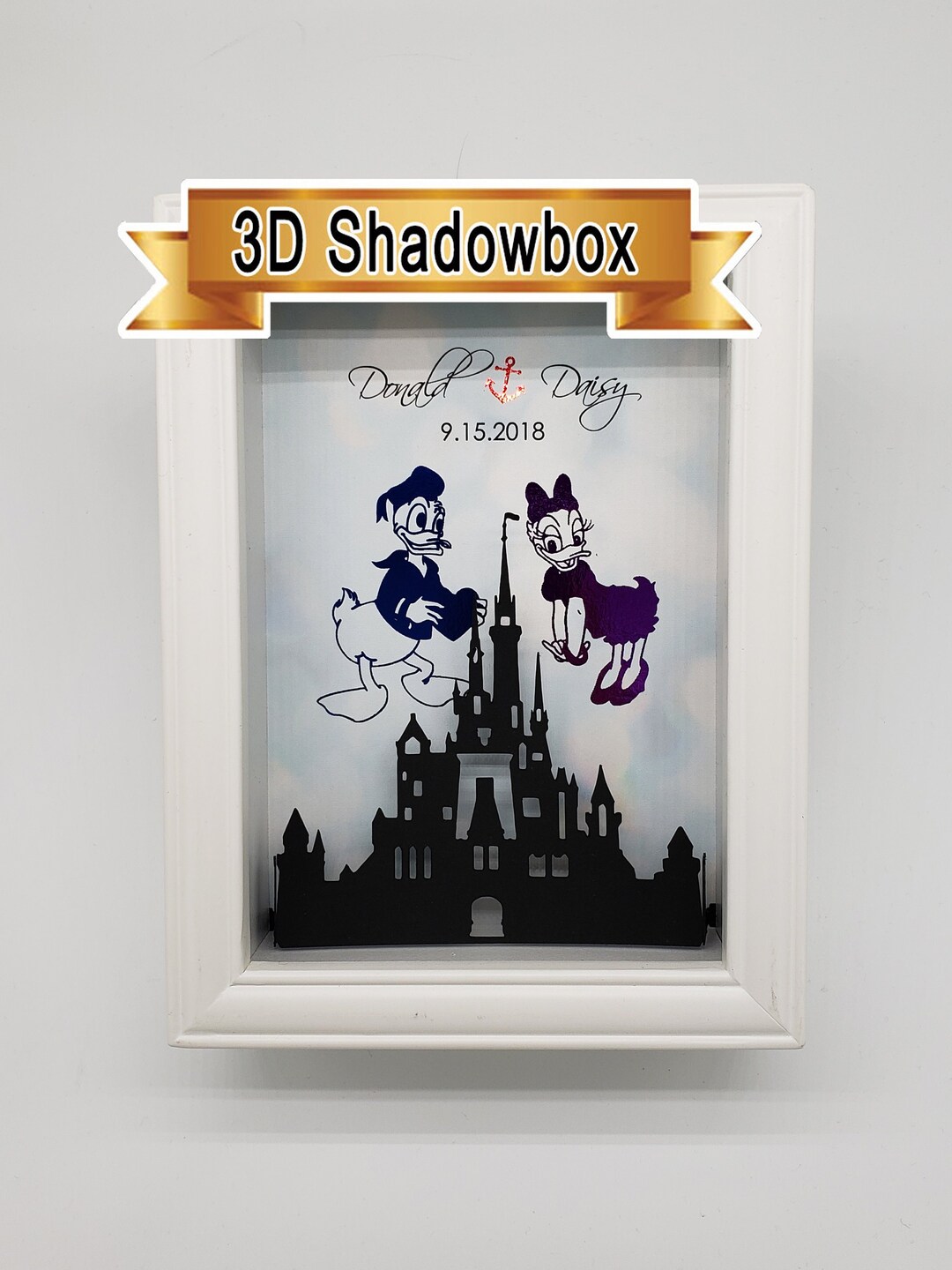 Disney 3D Shadowbox Donald and Daisy Wedding Gift Donald Duck - Etsy