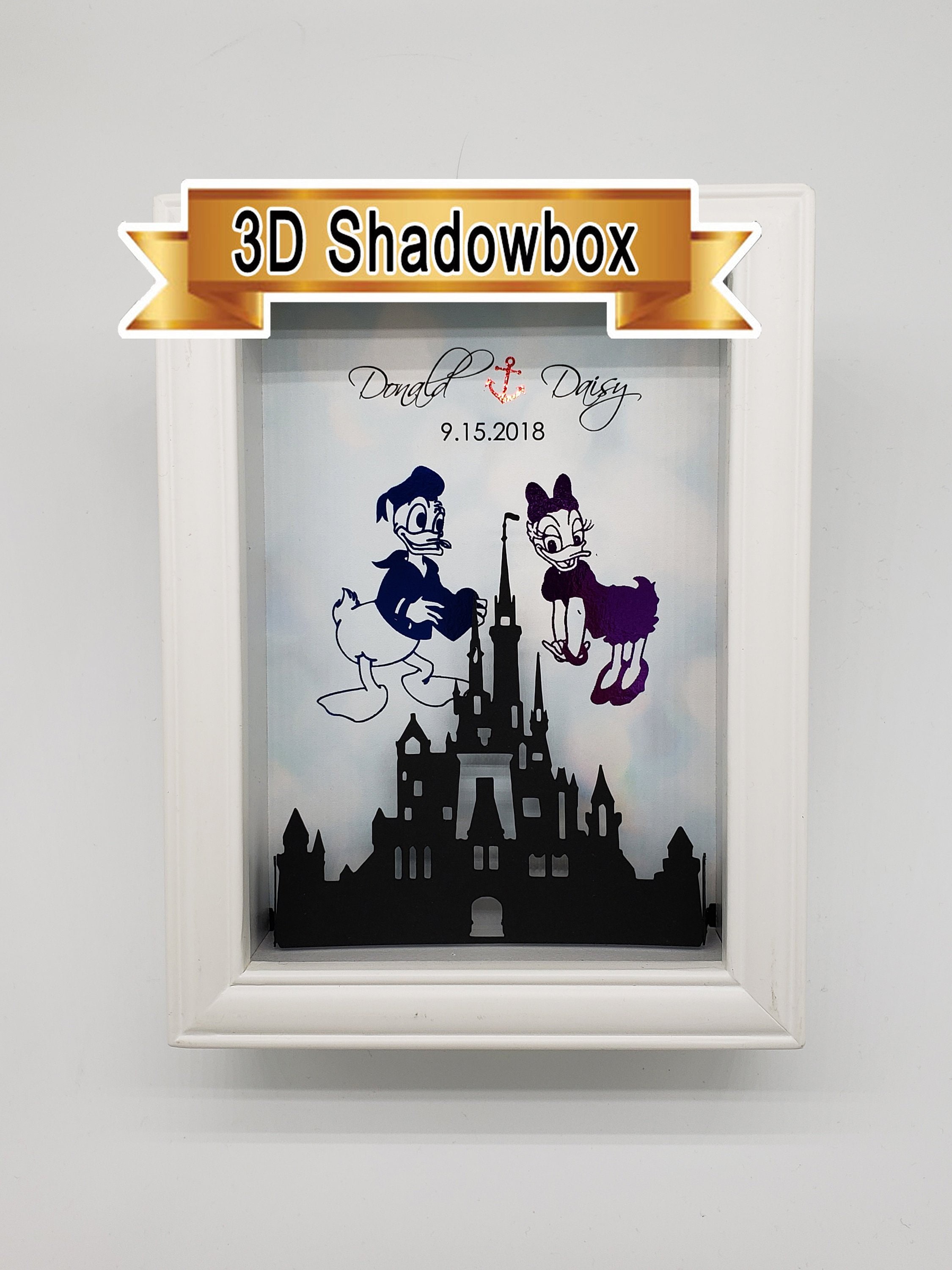 Disney 3D Shadowbox Donald and Daisy Wedding Gift Donald Duck - Etsy